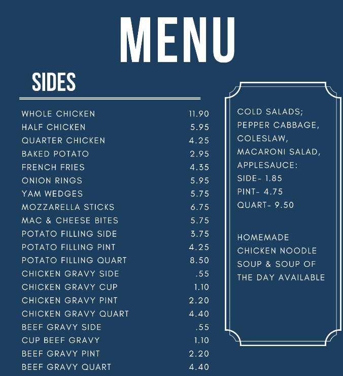 Kauffman's Restaurant Menu – Homestyle BBQ & American Food in Bethel, PA